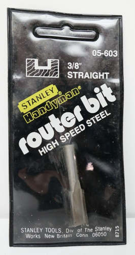 RARE Vtg Stanley Handyman 3/8" Straight Router Bit 05-603 High Spd ...