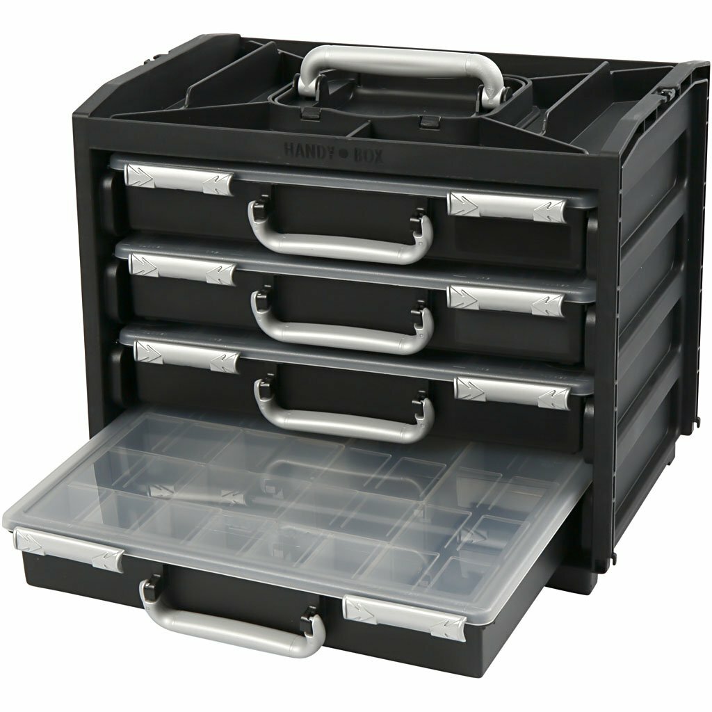 136242 Raaco Handybox 55 X 4 Assorter Electronics Storage Trays Carry ...