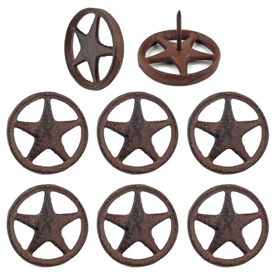Round Star With Ring Nails 2 1/4 inch Head Craft Pin Rustic Brown (Pack ...