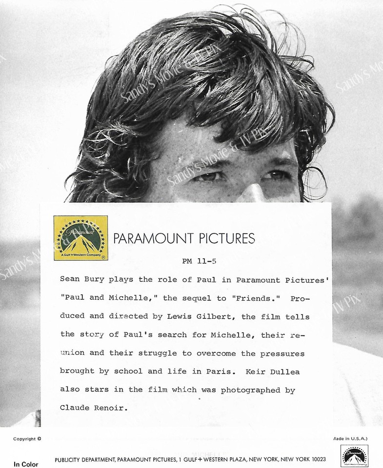 SEAN BURY Terrific ORIGINAL Movie Photo PAUL AND MICHELLE | eBay