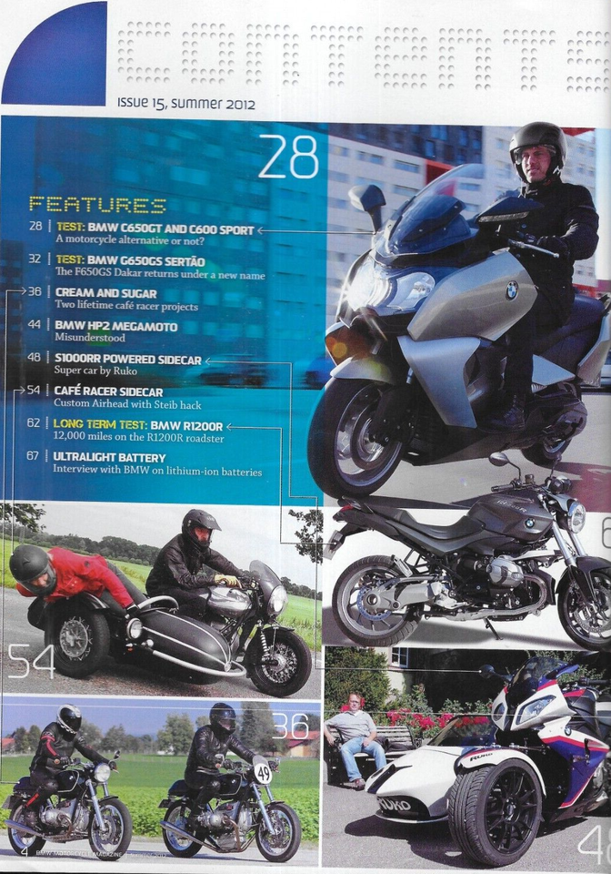 BMW Motorcycle Magazine Sertao C600 Sport Gear Special Dealer Expo HP2 ...