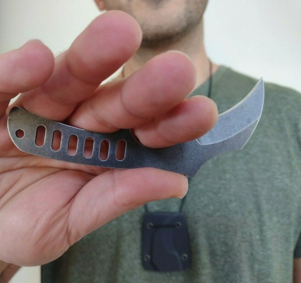 Concealed Carry Claw Fixed Hawk Blade Neck Boot Knife Kydex Sheath Self ...