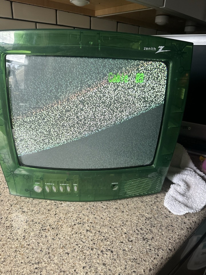 Zenith Clear Translucent Green 13" Color CRT TV Prison Jungle Retro ...