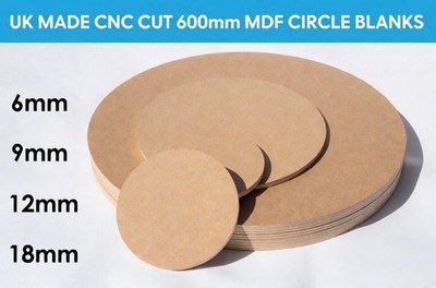600mm MDF Wooden Shape Circle Craft Blank Board 6mm, 9mm, 12mm, 18mm ...