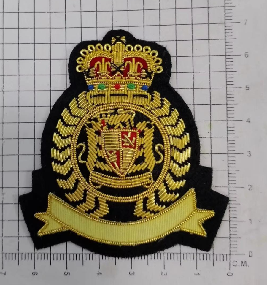 Royal Military Style Embroidered Badge Patch – Crown Crest Emblem Iron ...