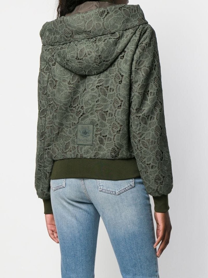 NEW MR & MRS ITALY Lace Bomber Jacket in Army Green- size XS #CD29 | eBay
