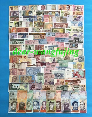100 Pieces Of Different world paper money collection, All Genuine, new ...