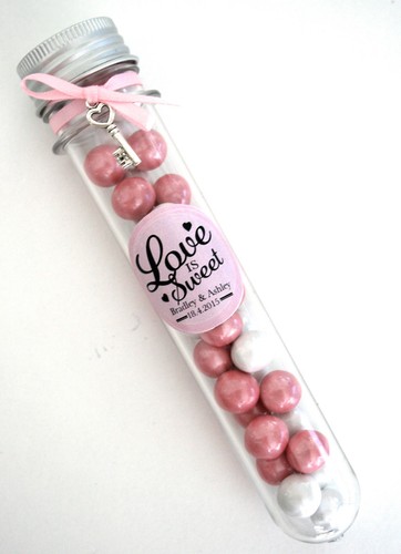PERSONALISED WEDDING FAVOUR - "LOVE IS SWEET" CHOCOLATES CANDY TEST ...