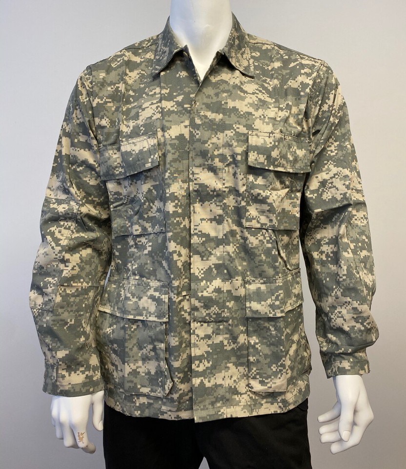 Mens Army Military Battle Dress Uniform BDU Camouflage Top Jacket Shirt ...