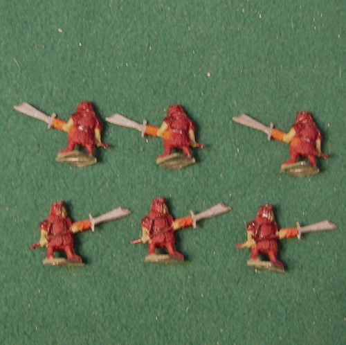 6 Goblins w Glaive, Heritage (1978), 25mm Vintage Fantasy Metal Minis ...