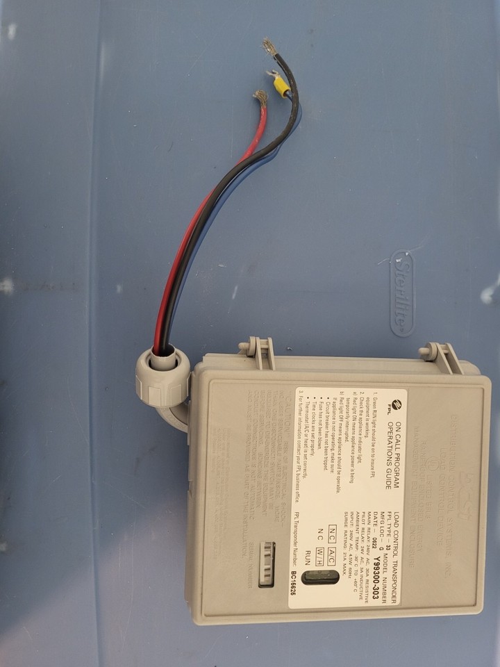 DCSI Y99300-303E Load Control Transponder 240 VAC 30 Amps FPL Type 33 ...