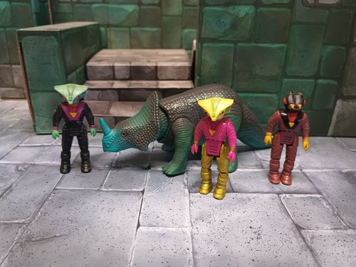 Vintage DINO RIDERS Lot RATTLAR, Rasp, Monoclonius, Rulon Antor Figure ...