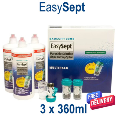 Easysept Bausch + Lomb Eye Contact Lens Peroxide Solution Cleaner 3 x ...