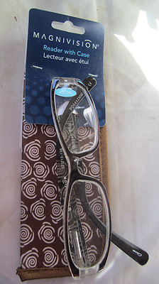 MAGNIVISION READING GLASSES With Case NEW W/ Tag +2.00 1012765-200 | eBay