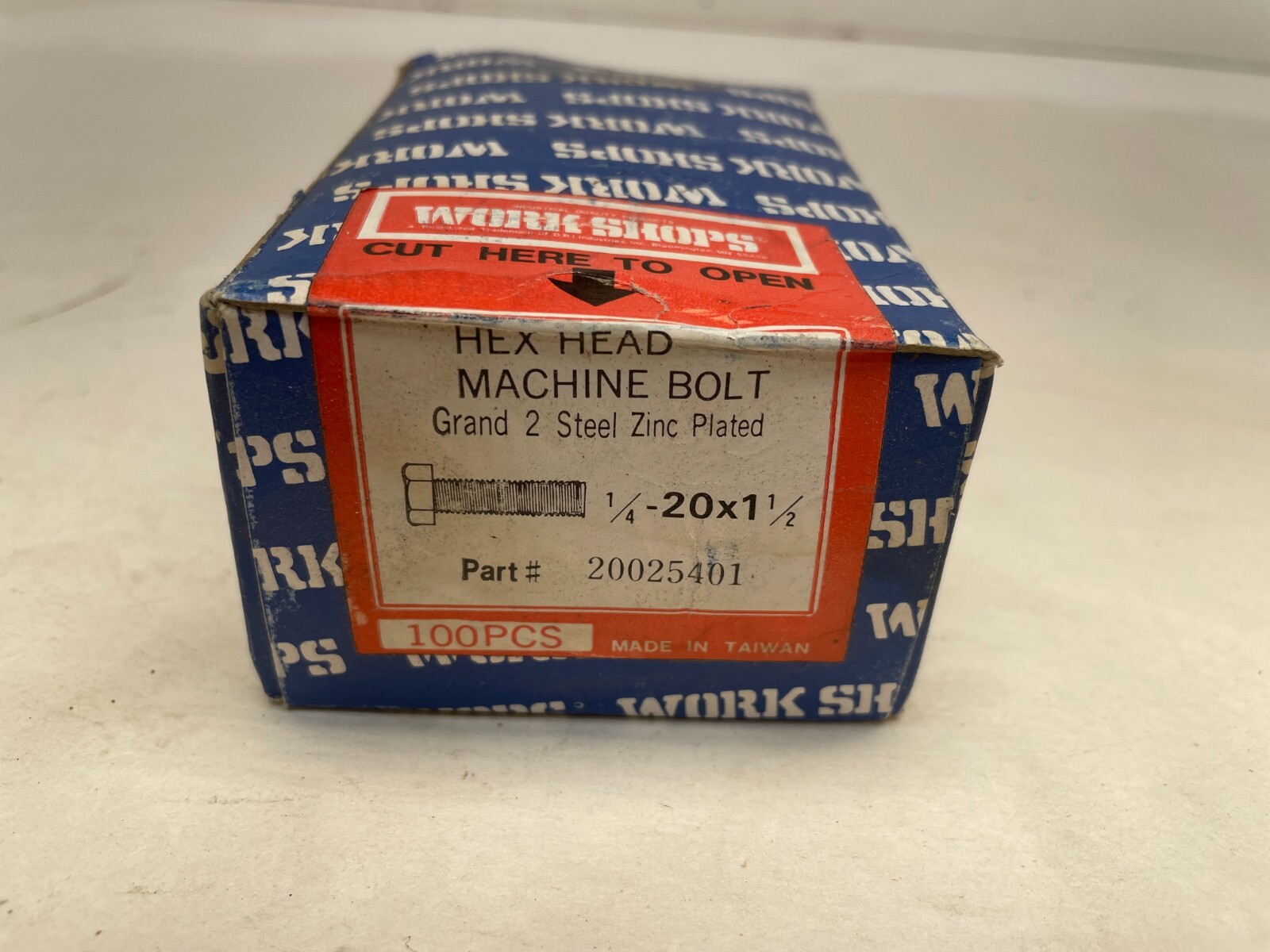 Work Shops Hex Head Machine Bolt- Grand 2 Steel Zinc Plated 100pc ...