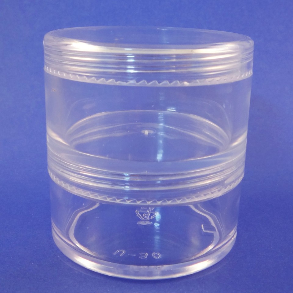 Clear Makeup Stackable Plastic Jar 30gr Cosmetic Storage Containers ...
