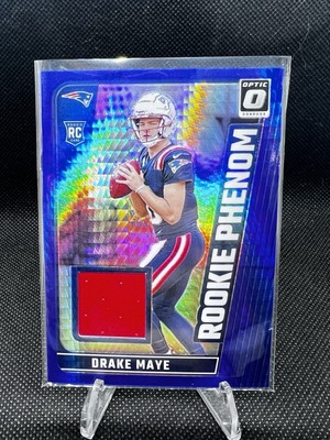 2024 Donruss Optic Drake Maye Rookie Phenom Jersey Patch Relic Blue ...