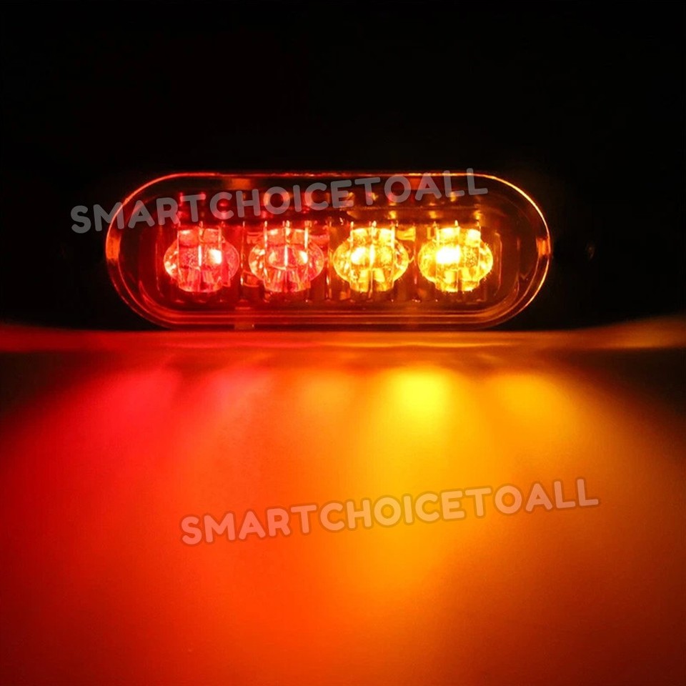 10x LED Clearance Light Side Marker Lamp RED AMBER Trailer Truck ...