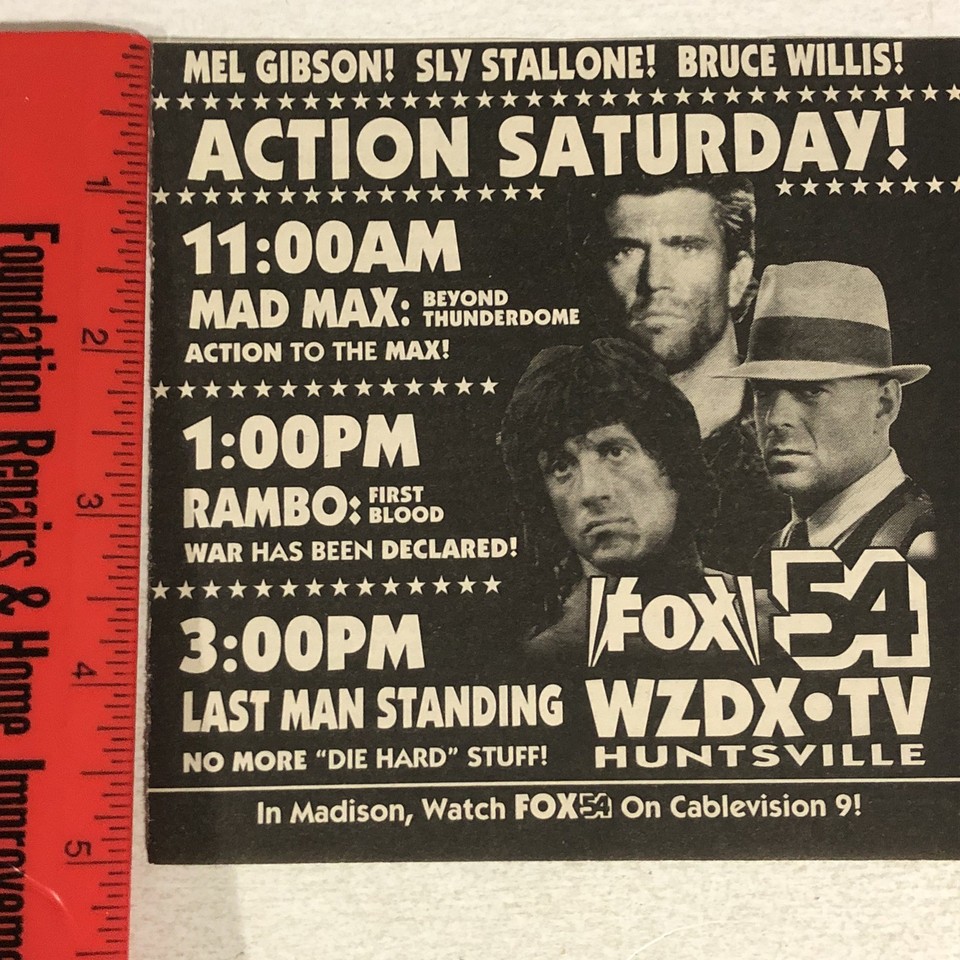 Mad Max Rambo Movie Vintage Print ad Mel Gibson Sylvester Stallone TPA9 ...
