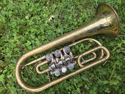 Old Russian (?) rotary trumpet. Nice, needs service Unknown key... | eBay