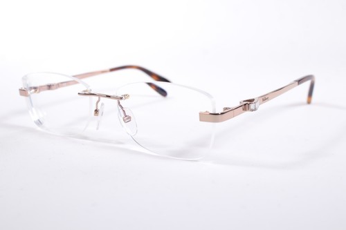 Mulberry Eyeglasses VML031S Women Bronze Rimless Metal Eyewear Glasses ...