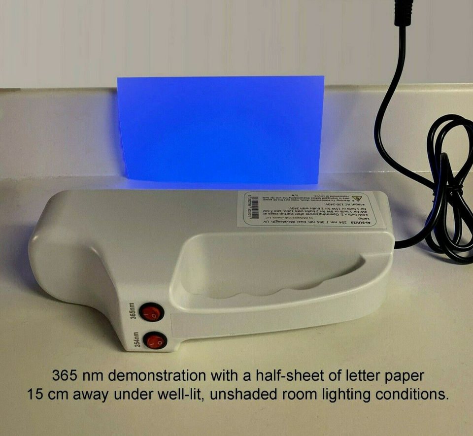 Lab UV Lamp 6W x2 254+365nm Handheld w/ vis. Light Filter UVC UVA 120 ...
