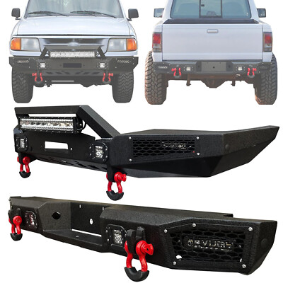 For 1993-1997 Ford Ranger Steel Front Rear Bumper w/Winch Plate ...