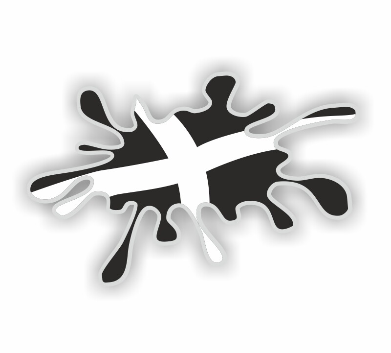 Paint Splat Cornish Flag Sticker 180mm x 110mm Decal Stickers Car Van ...