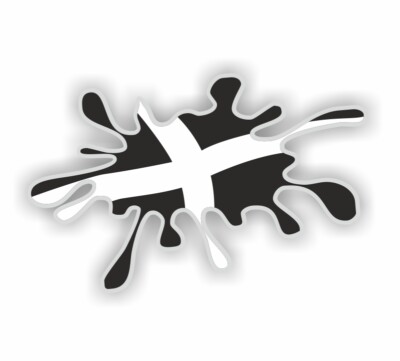 Paint Splat Cornish Flag Sticker 180mm x 110mm Decal Stickers Car Van ...