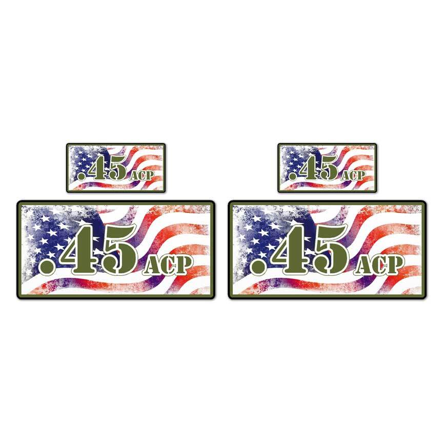 .45 ACP Ammo Box Set, Vinyl Decal Sticker, 2@ 1"x2" & 2@ 2"x4", #8330 ...