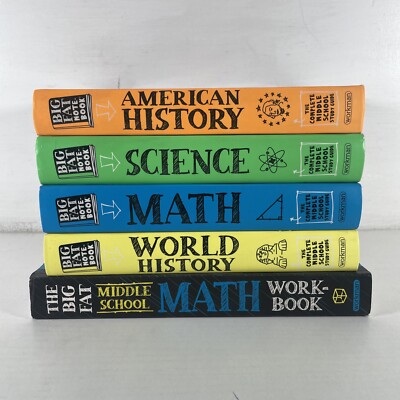 Lot of 5 THE COMPLETE MIDDLE SCHOOL STUDY GUIDE Big Fat Note Book Set ...