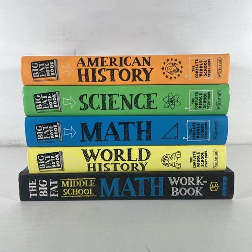 Lot of 5 THE COMPLETE MIDDLE SCHOOL STUDY GUIDE Big Fat Note Book Set ...