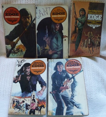 EDGE WESTERNS George Gilman 5 Vintage Paperbacks 1974-1982 | eBay