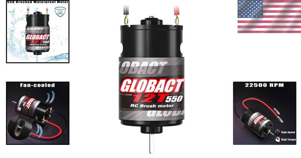Durable 550 12T Waterproof RC Motor - 22500 RPM for Rugged Terrain ...