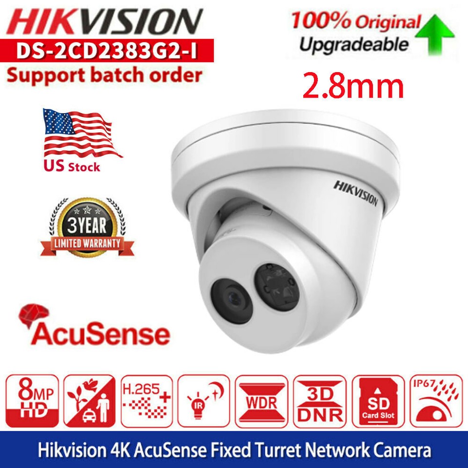 2.8mm Hikvision 8MP 4K DS-2CD2383G2-I AcuSense Turret IP Camera Home ...