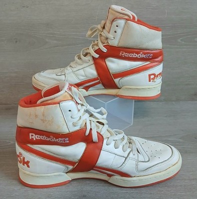 Reebok Vintage Hi-Top 1980s Original Retro Basketball Shoes 13.5 Orange ...