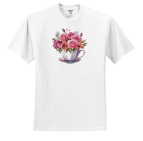 3dRose, Pretty Image Of Watercolor Flowers In A Tea Cup Illustration, T ...