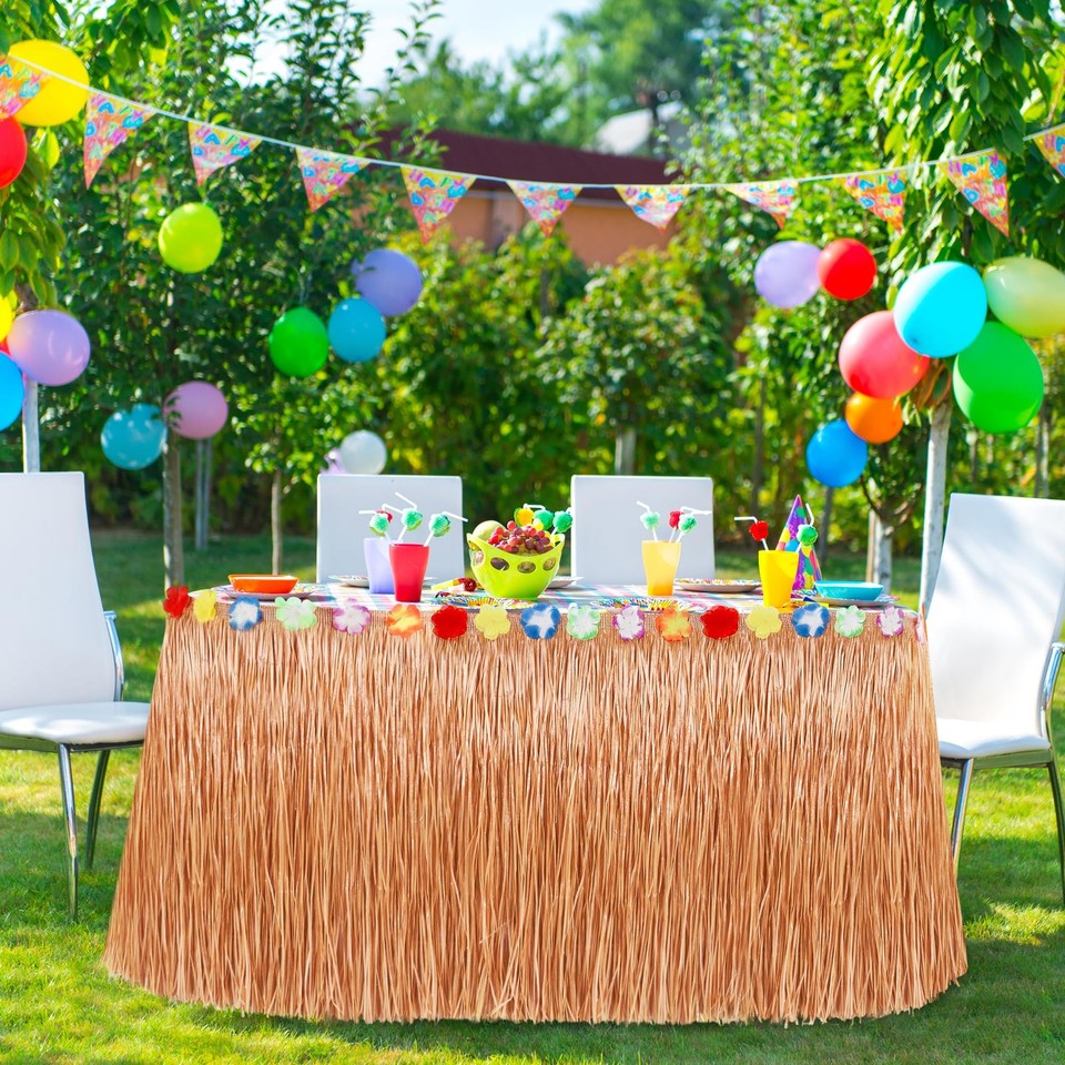 Luau Party Decorations, 1PCS Hawaiian Table Skirt Party Decorations ...