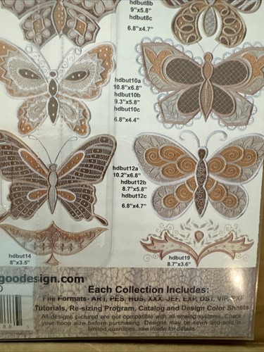Anita Goodesign Machine Embroidery Designs CD - Anitque Butterflies | eBay