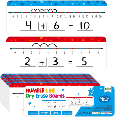 26 Pack Dry Erase Number Line Boards - Double Sided 0-10 & 0-20 for ...