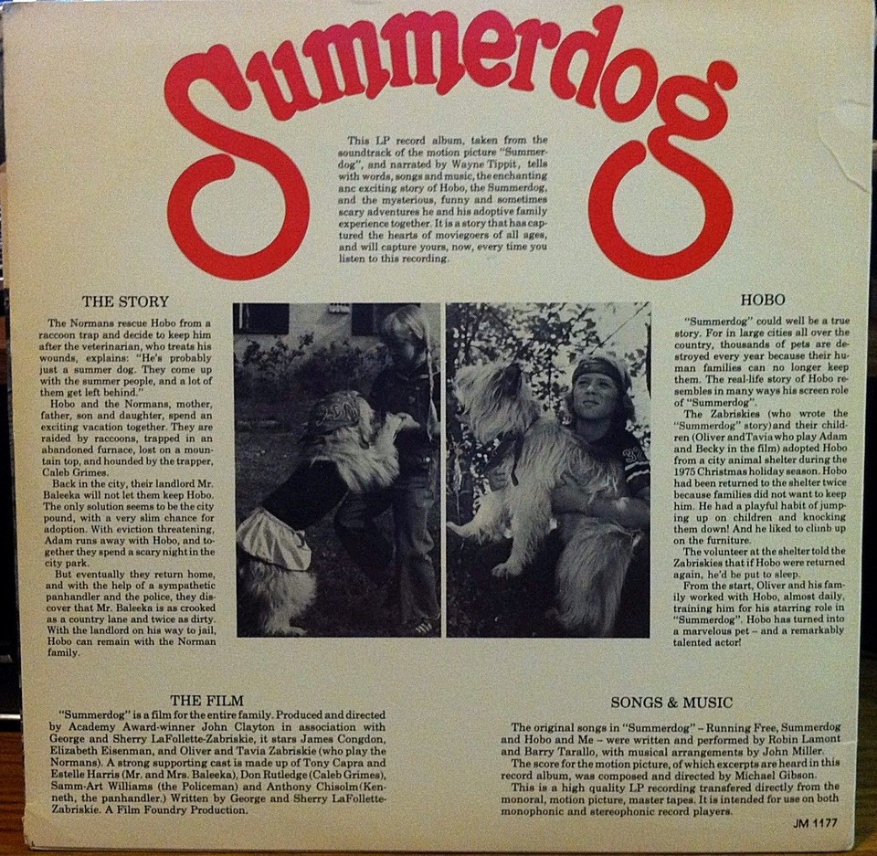 SUMMERDOG SOUNDTRACK 1977 LP RECORD ROBIN LAMONT BARRY TARALLO MICHAEL ...