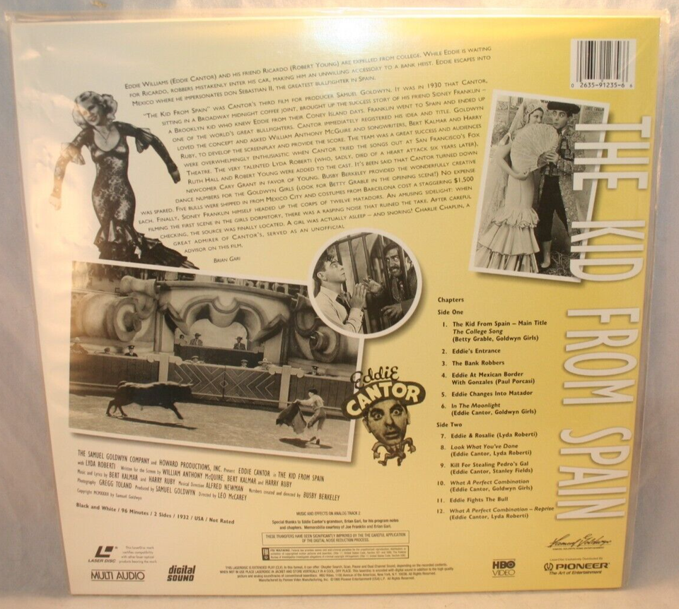 Laserdisc i * The Kid from Spain * Eddie Cantor Lyda Roberti Robert ...