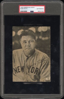 1948 BABE RUTH AMERICAN ASSOCIATION PORTRAIT HOF NEW YORK YANKEES PSA ...