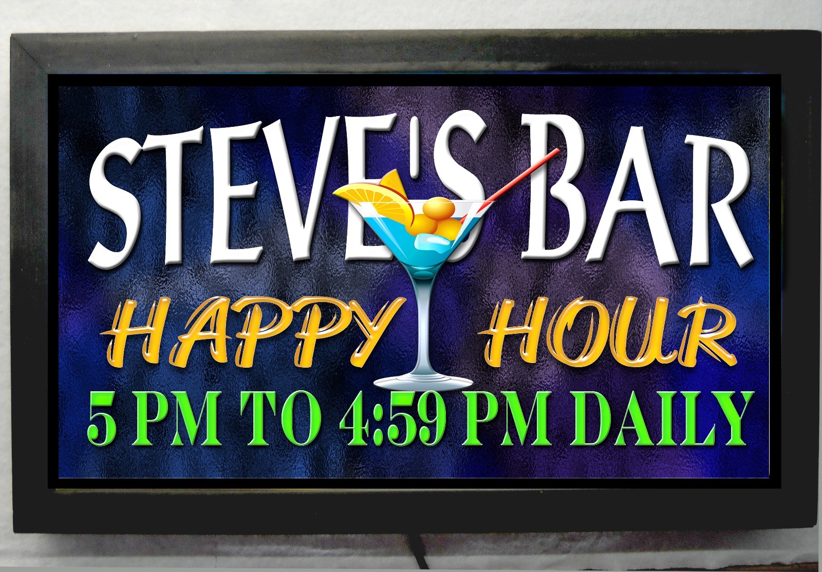 PERSONALIZED HAPPY HOUR BAR SIGN /CUSTOM BAR SIGN BRIGHT LED LIGHT ...