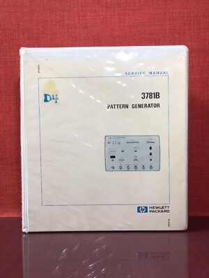 HP 3781B Hewlett Packard Pattern Generator Service Manual #1636 | eBay