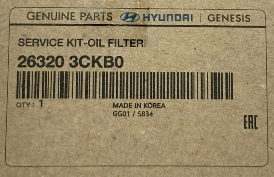Genuine Oil Filter Service Kit for 2014-2025 HYUNDAI KIA GENESIS 26320 ...