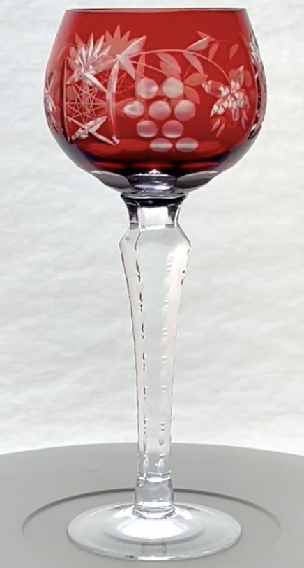 VTG Nachtmann Red Cut To Clear Traube Grape Pattern Hock Wine Glasses 8 ...