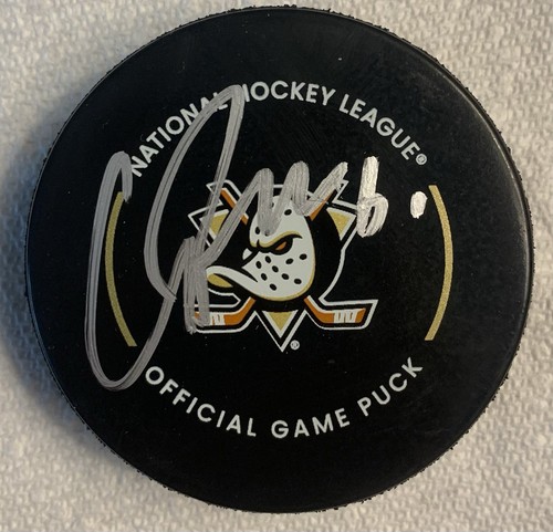 CUTTER GAUTHIER AUTOGRAPH SIGNED AUTO ANAHEIM DUCKS GAME HOCKEY PUCK ...