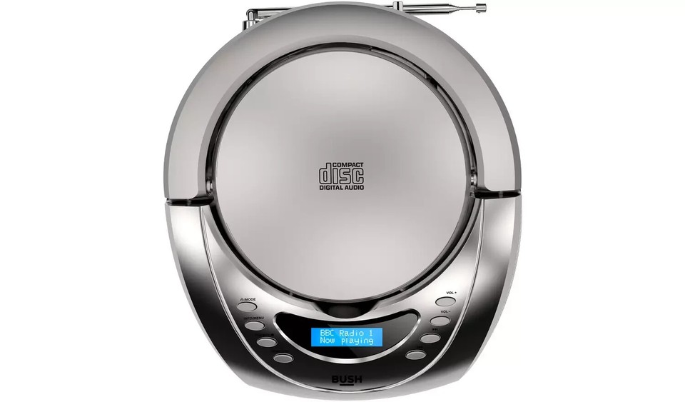 Bush DAB+ CD Boombox Carnaby Portable Stereo FM DAB Radio Silver ...