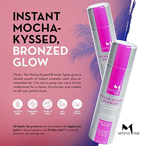 Sunless Self Tanner Airbrush Spray Tan with Bronzer - Mocha-Kyssed, 6 ...